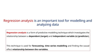 Regression Analysis in Machine Learning for self learning | PPT