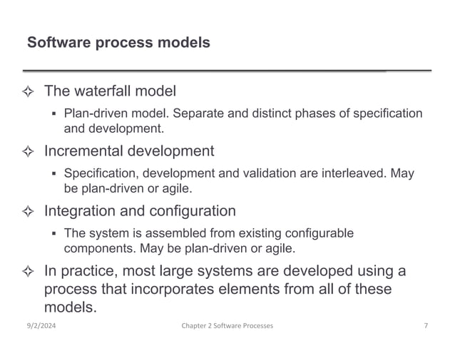 COMP401 Software Engineering: Software Processes | PDF