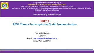 8051 Timers, Interrupts and Serial Communication | PPT