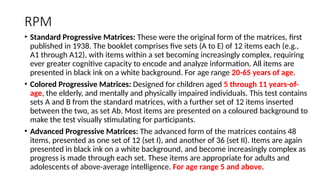 standard progressive matrices test conduction | PPTX