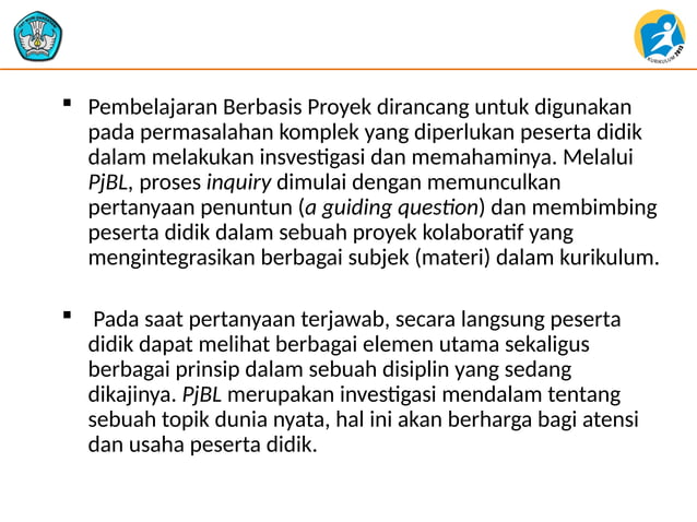 sistim pembelajaran Project Based Learning.ppt