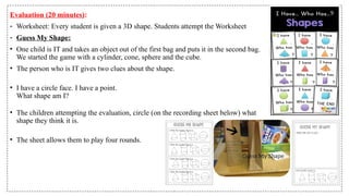 2.Teaching of 3D shapes (Cubes, Cylinder, Pyramid, Prisms, Cone ...
