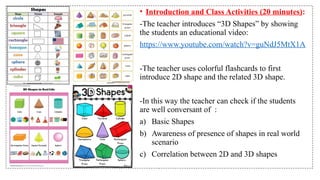 2.Teaching of 3D shapes (Cubes, Cylinder, Pyramid, Prisms, Cone ...