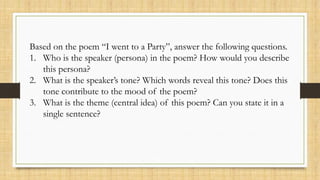 2.1.Reading and writing poetry- tone, mood and theme | PPTX