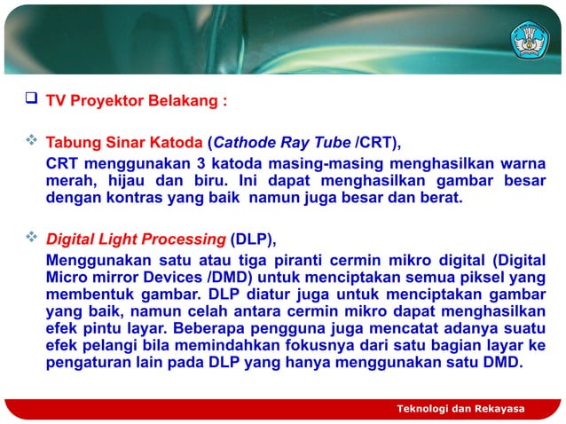 Instalasi Home theater - menjelaskan tv proyektor | PPT