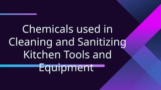 Chemical Cleaning compounds food tech g8 | PPTX