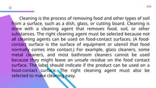 Chemical Cleaning compounds food tech g8 | PPTX
