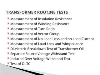 2. 1st and 2nd Session Transformer Testing procedure.pptx