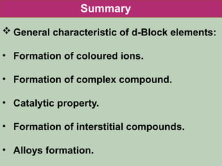 d-block elements of class with effective questions from CBSE | PPTX
