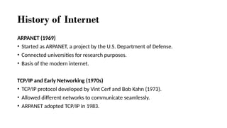 E-Commerce Infrastructure and Internet Technologies | PPTX