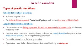 Genetic variation and mutation, pharmacology | PDF