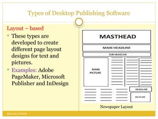 Desktop Publishing software DTP APPLICATIONS | PPTX