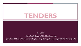 TENDERING PROCESS, TYPES OF TENDERS, TENDER DOCUMENT | PPTX