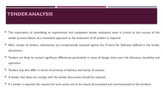 TENDERING PROCESS, TYPES OF TENDERS, TENDER DOCUMENT | PPTX