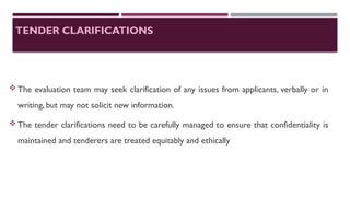 TENDERING PROCESS, TYPES OF TENDERS, TENDER DOCUMENT | PPTX