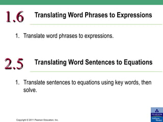 2.2 Creating and Solving Equations .ppt