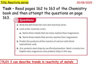 KS4 & 3 Lesson PP Reactivity series.pptx