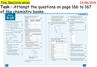 KS4 & 3 Lesson PP Reactivity series.pptx