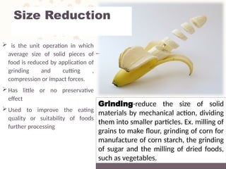 SIZE REDUCTION OF SOLID FOODS IN ENGINEERING | PPTX
