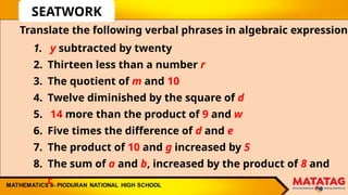 MATHEMATICS 8-TRANSLATING ALGEBRAIC EXPRESSION.pptx