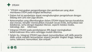 pembelajaran STEAM sekolah dasar untuk digunakan | PPTX