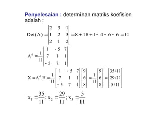 Aljabar Linier, Persamaan Linear dan Matriks | PPT