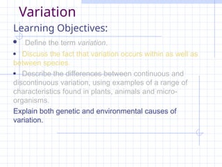 2.3.10 Variation.ppt Describe the differences between continuous and ...