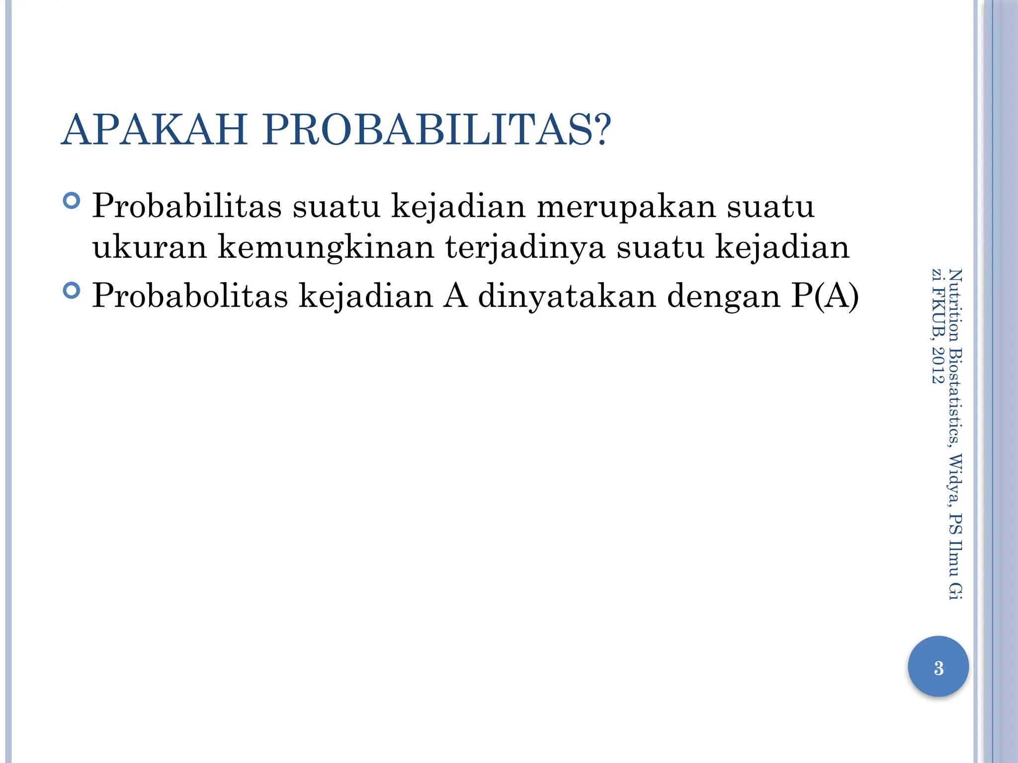 Kuliah statistik materi Probabilitas.pptx