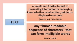 2.Text-Information-and-Media. Media and Information Literacypptx | PPTX
