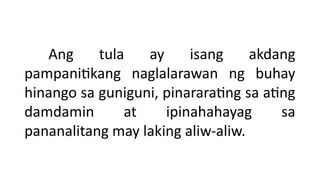 Iba't ibang uri ng tula at ang mga elemento nito | PPTX