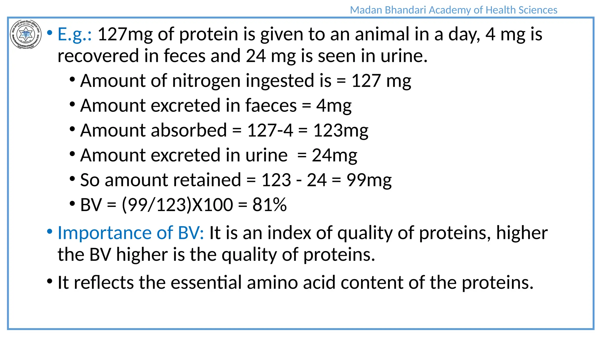 Nitrogen balance , Nutritive value of proteins | PPTX