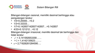 2. Bilangan Rill, Operasi Bilangan Rill, Rumus dasar aljabar.pptx