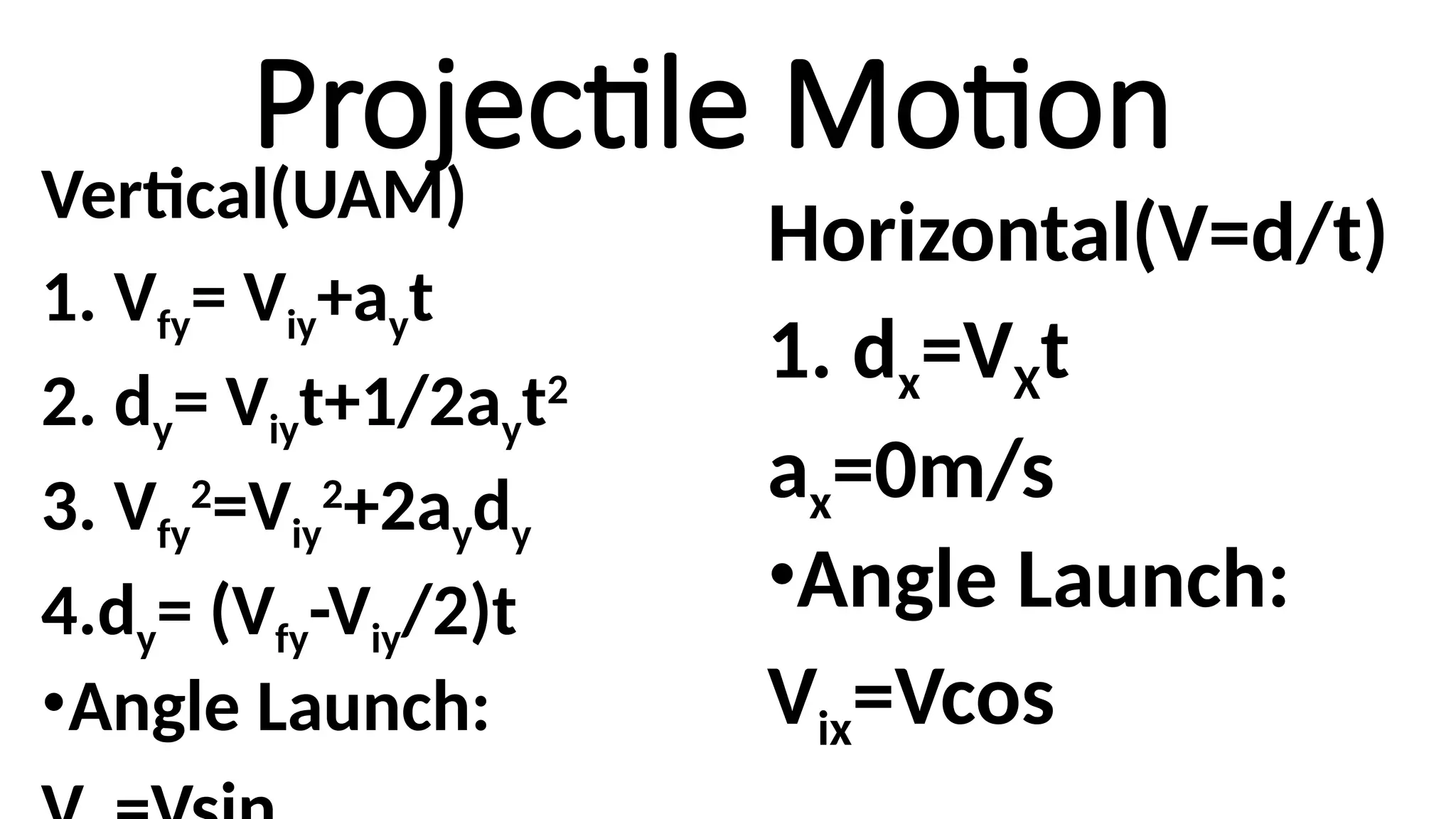 2. GP1- Projectile Motion and formulas .pptx