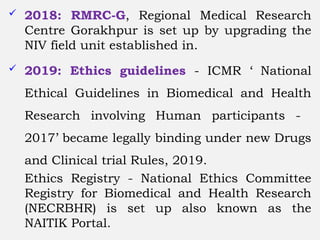 2.2 ICMR guidelines, for Research history and branches guidelines | PPT