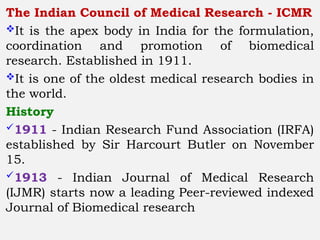 2.2 ICMR guidelines, for Research history and branches guidelines | PPT