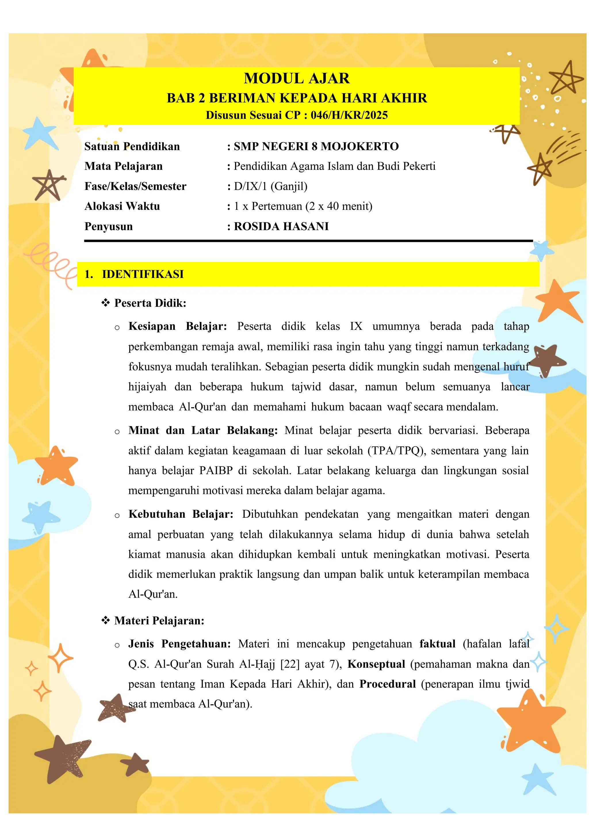 2. Modul Ajar Bab 2 PAIBP Pendidikan Agama Islam dan Budi Pekerti 3 ...