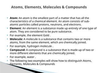 2. Structure of atom, molecules, elements and compounds..pptx