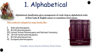 2. Classification of Drugs.pptx (Pharmacognosy department) | PPTX