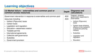 2.08 Market failure - externalities and common pool or common access ...