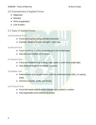 Analysis of Applied and Constrained Forces | PDF