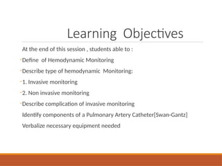 Invasive Monitoring in emergency nursing | PPTX