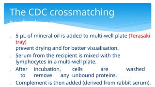 CDC Complement dependent cross matching CROSS MATCH.pptx