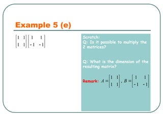 2.1 Operations with Matrices powerpoint presentation | PPT