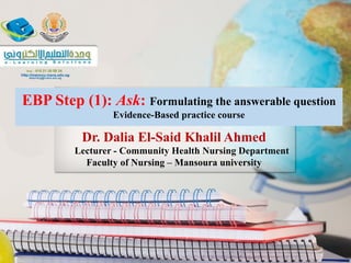Formulating Answerable Clinical Questions Using PICOT in Evidence-Based ...