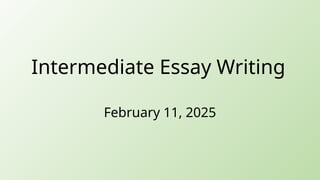 Mastering Intermediate Essay Writing: Grammar, Structure, and Style ...
