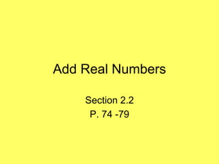 2.2 add real numbers 1 | PPT