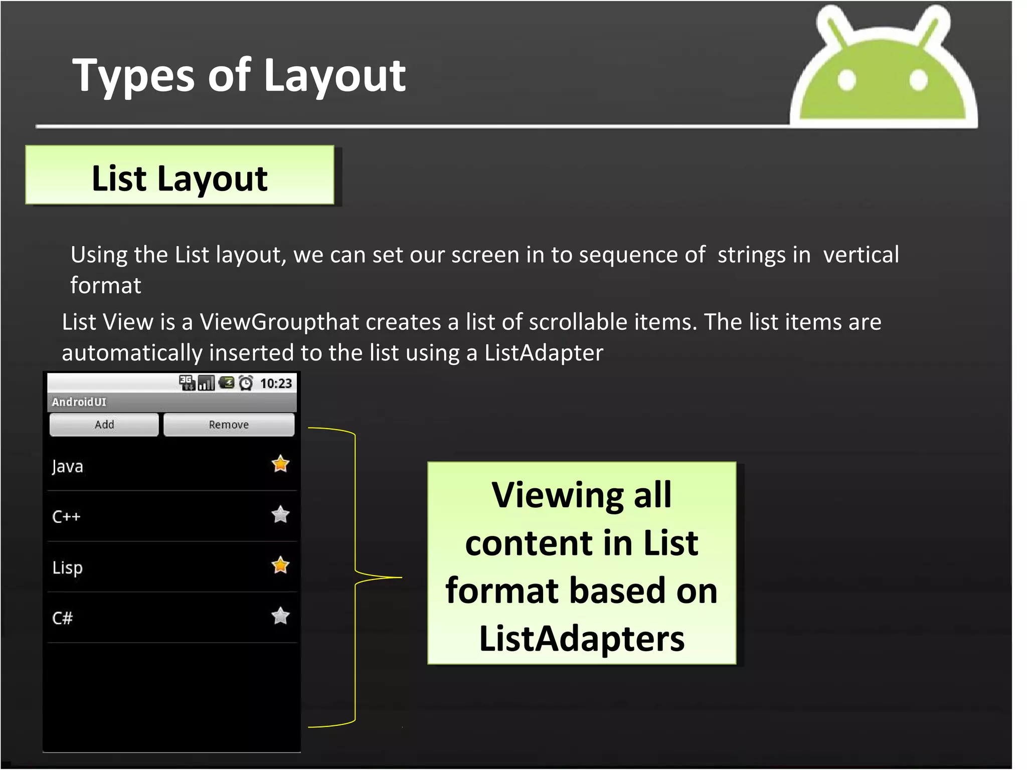 android layouts | PPT