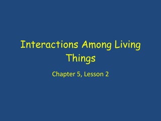 Interactions Among Living Things