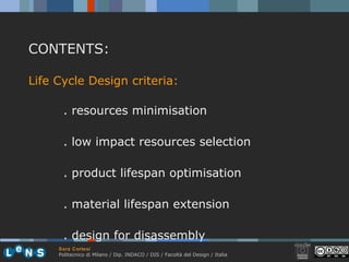2.2 life cycle design strategies cortesi 10-11 | PPT
