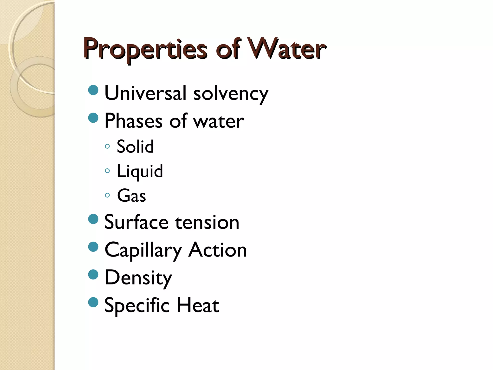 2-2: Properties of Water | PPT